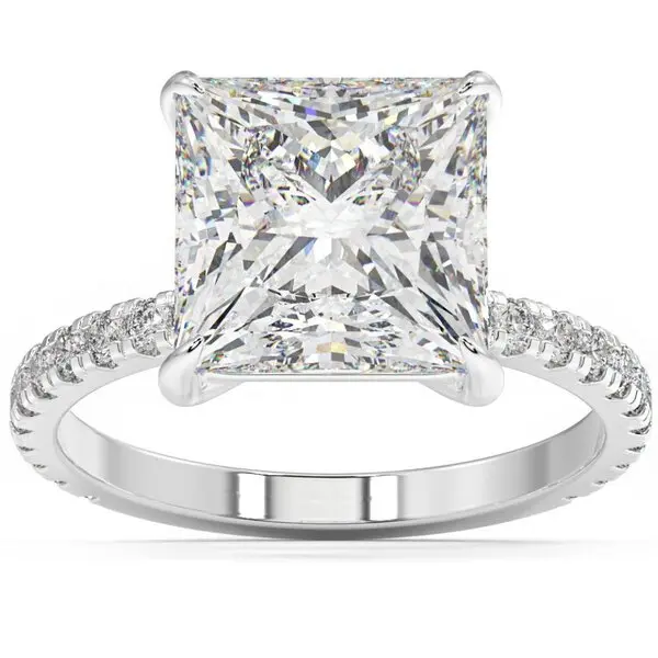 Buy POMPEII3 4 1/2 Ct Princess Cut Diamond Engagement Ring Lab Grown In ...