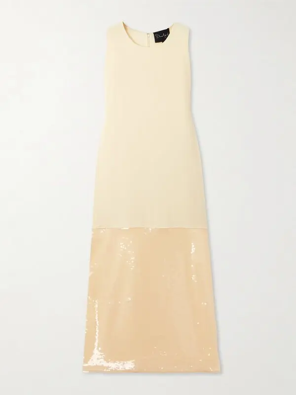 DIMA AYAD Sequin-embellished Maxi Dress - Cream