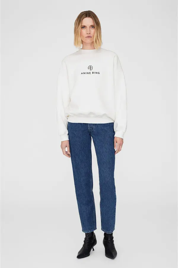 ANINE BING Jaci Monogram Sweatshirt - Black
