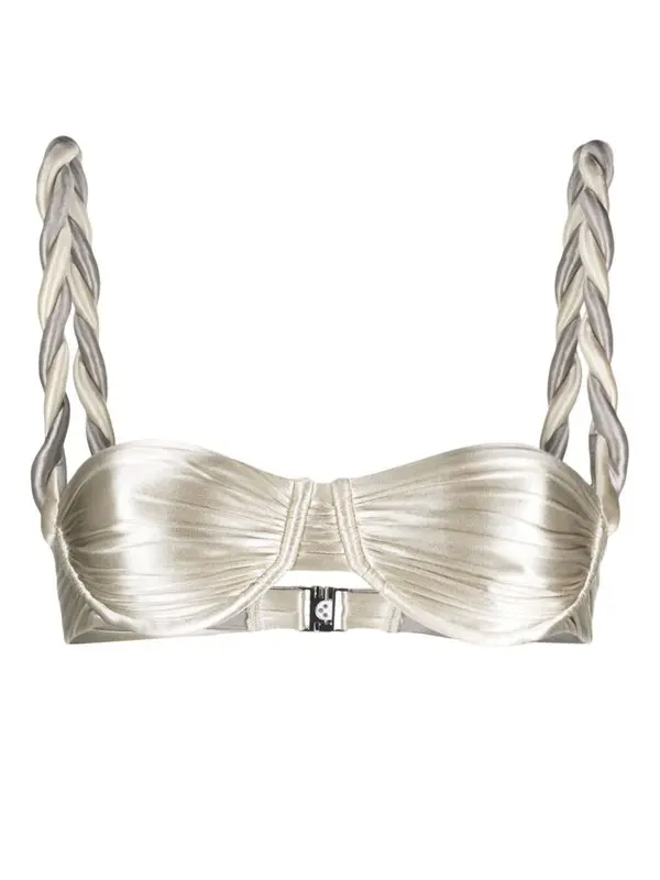 ISA BOULDER Tone Ruched Bikini Top