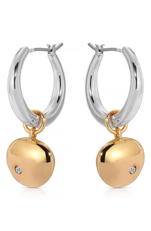 Ettika Polished Pebble Hoop Earrings - Gold/silver