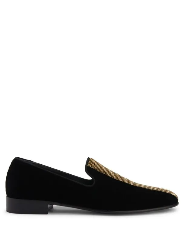 GIUSEPPE ZANOTTI Tuxedo Velvet Loafers - Black