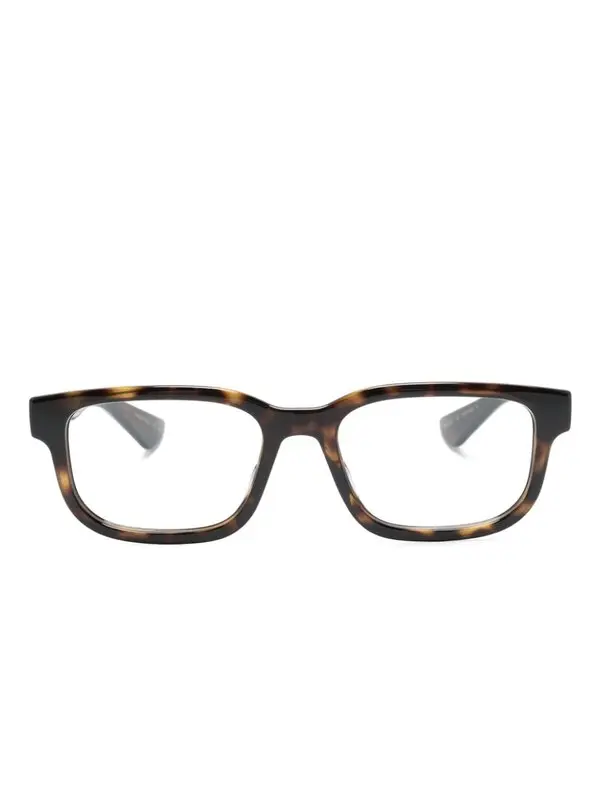 Gucci Tortoiseshell Rectangle-frame Glasses