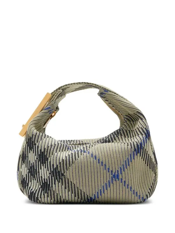 Burberry Mini Peg Check Tote - Green