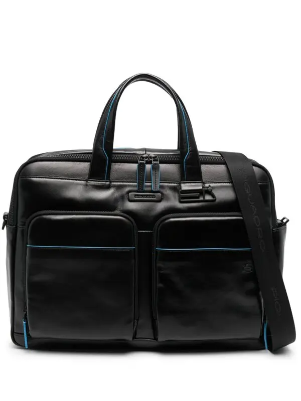PIQUADRO Logo-patch Leather Laptop Bag
