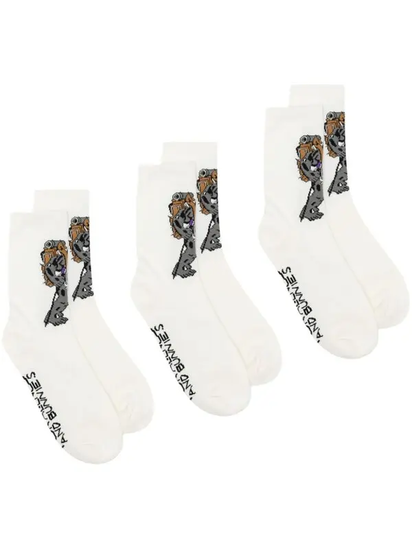Natasha Zinko Graphic-print Knitted Socks