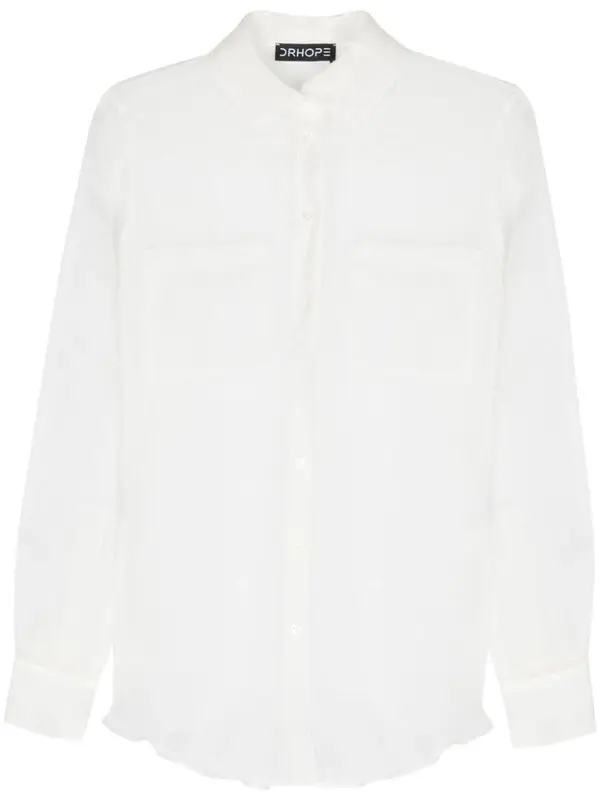 DRHOPE Button-up Silk Chiffon Shirt