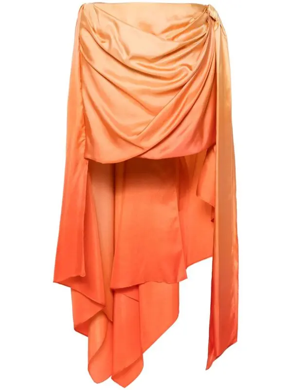 Zimmermann Ombré Draped Midi Skirt - Orange