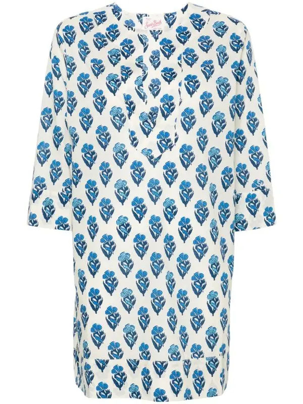 MC2 SAINT BARTH Macha Floral-print Dress - Neutrals