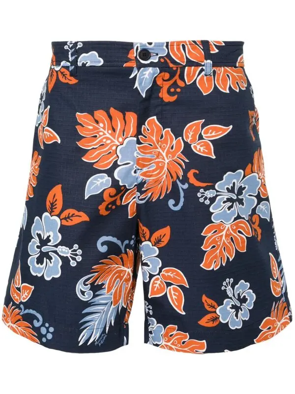 Maison Kitsuné Floral-print Ripstop Shorts