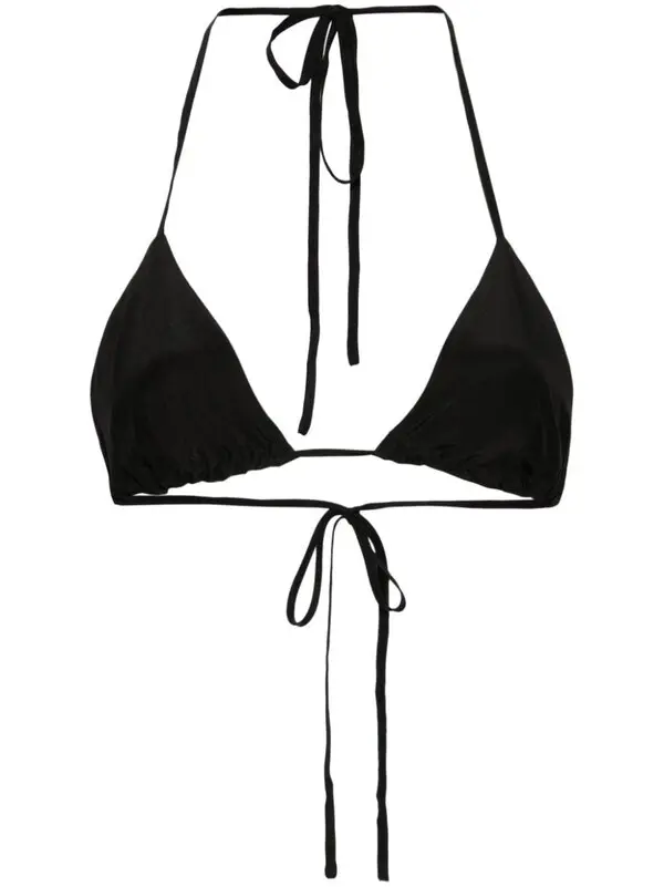 P.a.r.o.s.h Halterneck Silk Bra Top - Black
