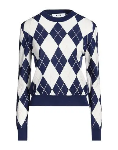 MSGM Geometric-print Virgin Wool Sweater - Blue
