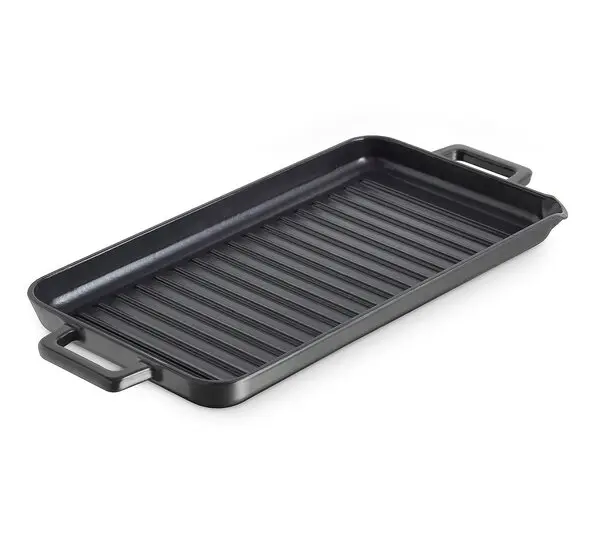 ZAKARIAN BY DASH Nonstick Cast Iron Double Burner Grillpan