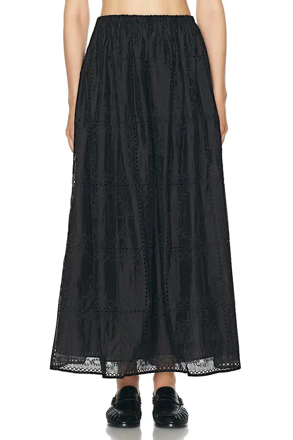 HELSA Handkerchief Midi Skirt - Black