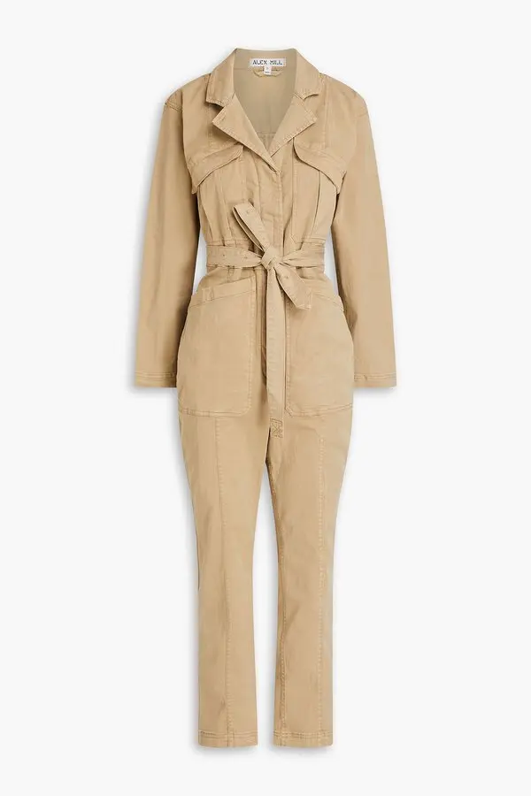 ALEX MILL Expedition Cropped Tencel™-blend Twill Jumpsuit - Beige