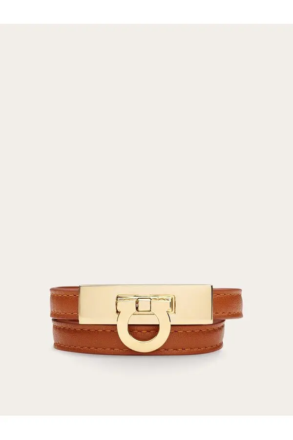 FERRAGAMO Gancini Double Twist Bracelet - Natural