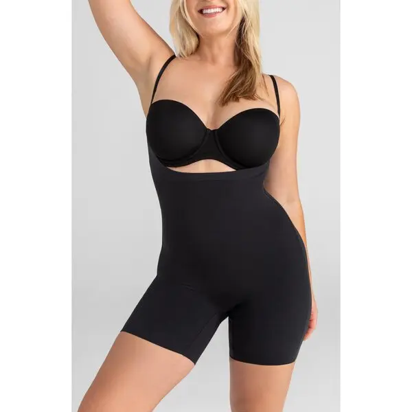 HONEYLOVE Open Bust Bodysuit - Vamp