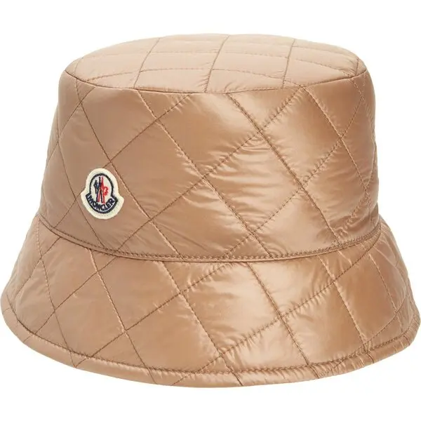 Moncler Quilted Bucket Hat - Tan