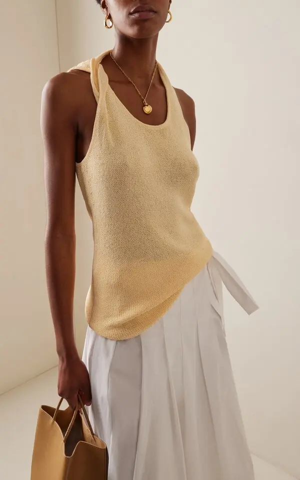 Proenza Schouler Stevie Twisted Knit Top - Yellow