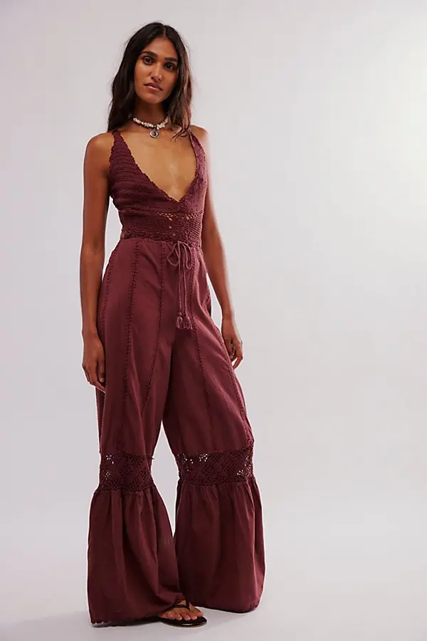 Free People Freya Crochet One-Piece In Brown - 70% Off | Editorialist