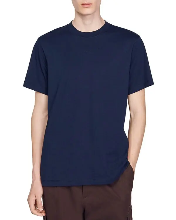 Sandro Short Sleeve Crewneck Tee - Navy Blue