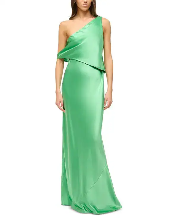 Staud Naomi Asymmetrical Dress In Seaweed - 79% Off | Editorialist