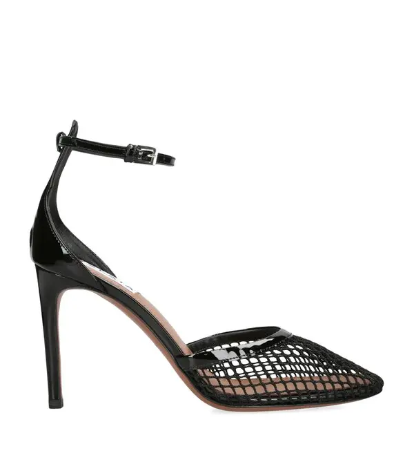 Alaïa Leather Mesh Ballerina Pumps 90 - Black