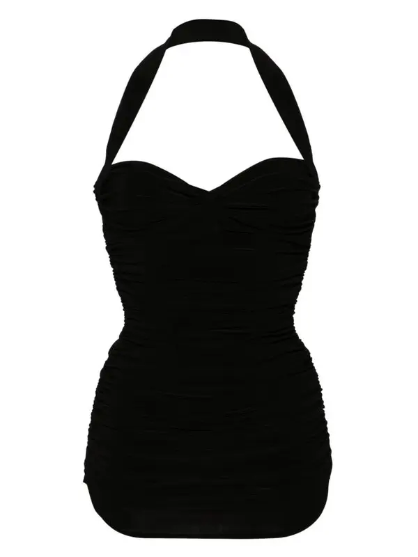 Norma Kamali Bill Mio Ruched Swim Dress - Black