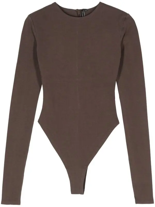 ENTIRE STUDIOS Round-neck Jersey Bodysuit - Brown