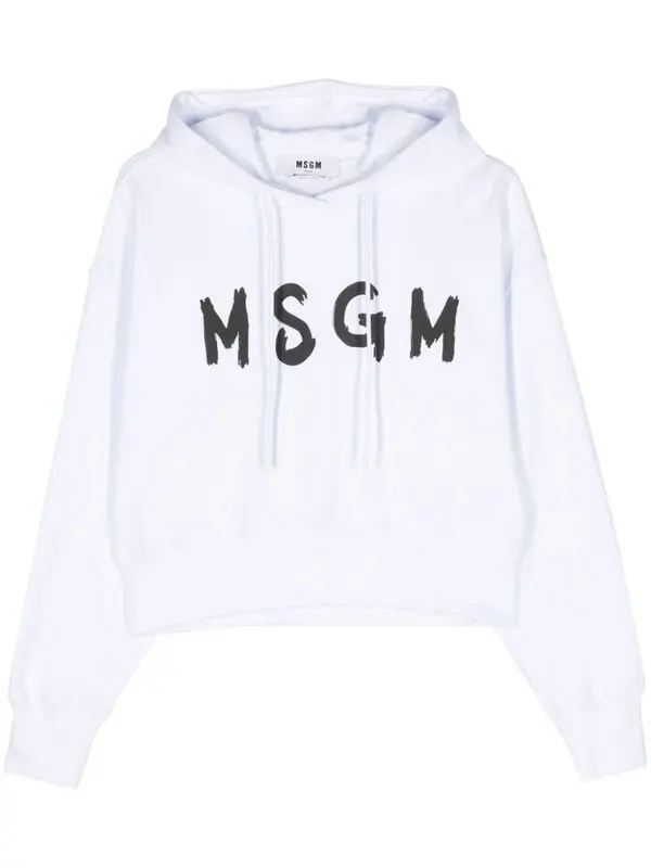 MSGM Logo-print Cotton Hoodie