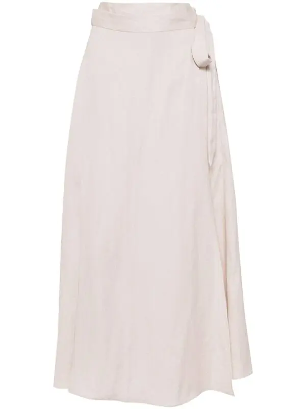 Voz Wrap-around Maxi Skirt - Neutrals