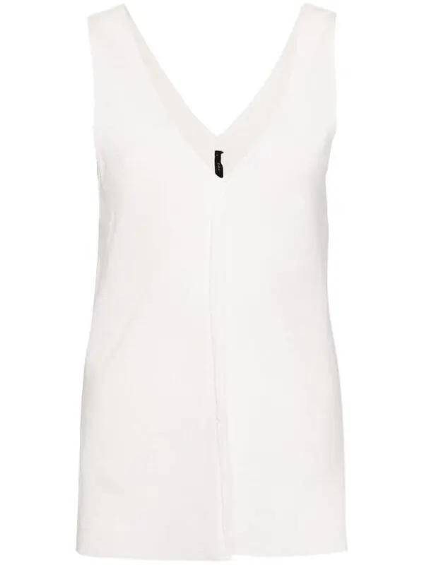 Voz V-neck Linen Top - Neutrals