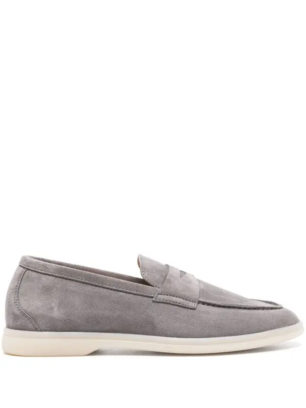 SCAROSSO Luciana Suede Loafers - Grey