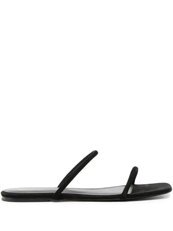 TOTÊME Minimalist Suede Slides - Black