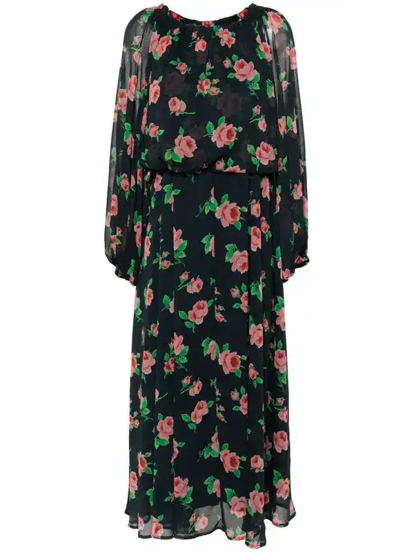 Rotate By Birger Christensen Floral-Print Maxi Dress - Blue - 50% Off