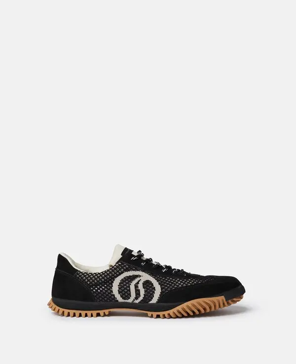 Stella McCartney S-wave Sport Mesh Paneled Sneakers - Midnight Black