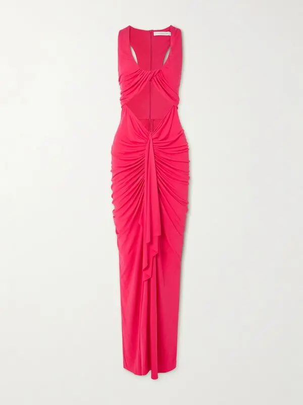 Christopher Esber Vivenda Cutout Draped Jersey Maxi Dress - Pink |  Editorialist