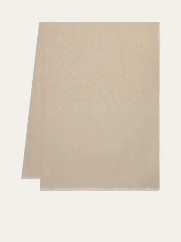 FERRAGAMO Monogram Jacquard Stole - Grey