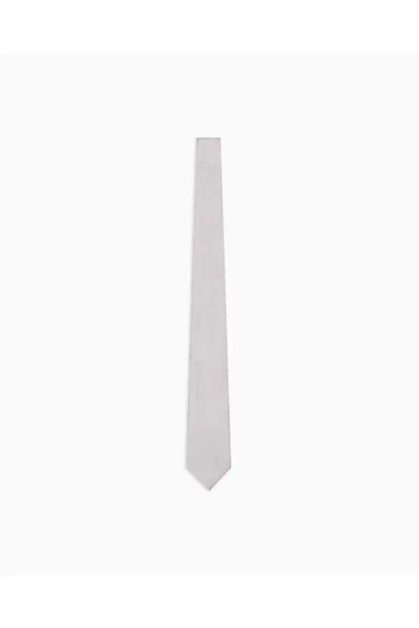 Emporio Armani Jacquard Micro-motif Tie - Silver