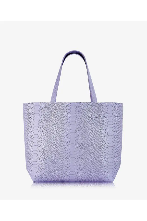 Gigi New York Peyton Embossed Python Leather Tote - Natural