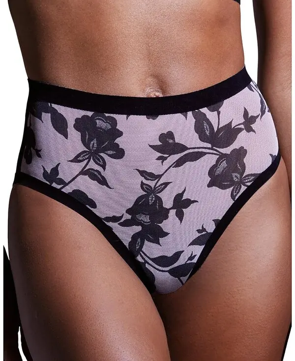 EBY Sheer High Cut Highwaisted Brief - Onyx