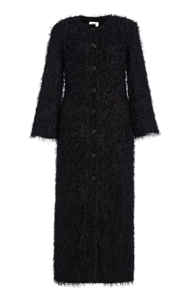 BY MALENE BIRGER Susenne Textured Vegan Fur Cardigan Coat