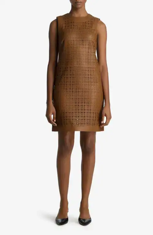 chinese dress ladies Trendy, Chic Women's Clothing Boutique Endless Blu Mocha Leather Midi Dress for Women, Adjustable Belt, Faux Leather, Polyester Lining, S Lane 201 main image 0