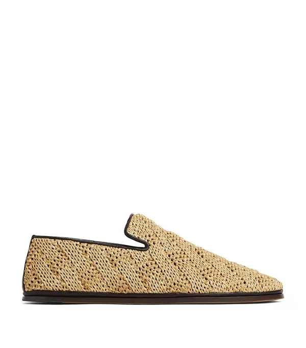 Bottega Veneta Raffia Sunday Slippers - White