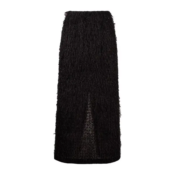 MEI MEI J Straight Feather Effect Skirt