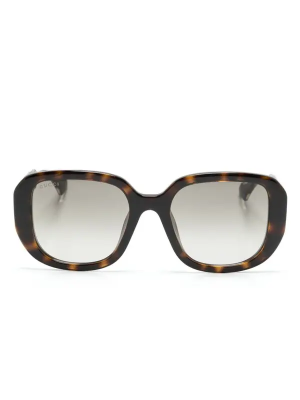 Gucci Interlocking G Sunglasses Gray Brown Gucci Interlocking G Rectangular Sunglasses | Gucci  main image 2