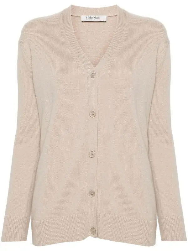 Max Mara Button-up Wool-blend Cardigan - Neutrals