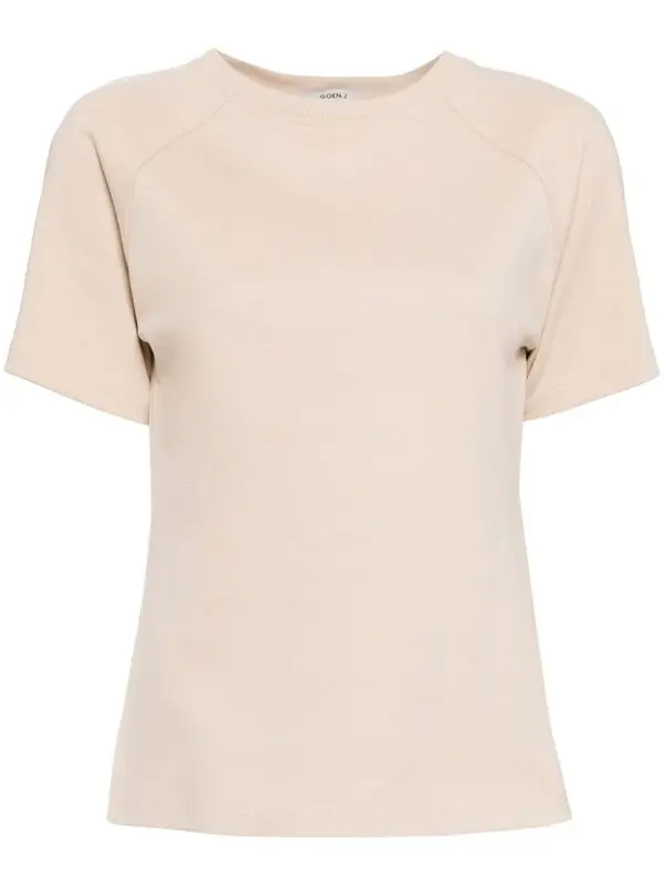 Goen.j Twist-detailing T-shirt - Neutrals