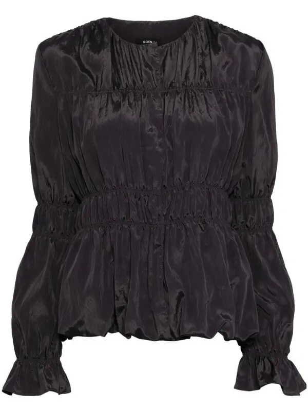 Goen.j Ruched Single-breasted Jacket