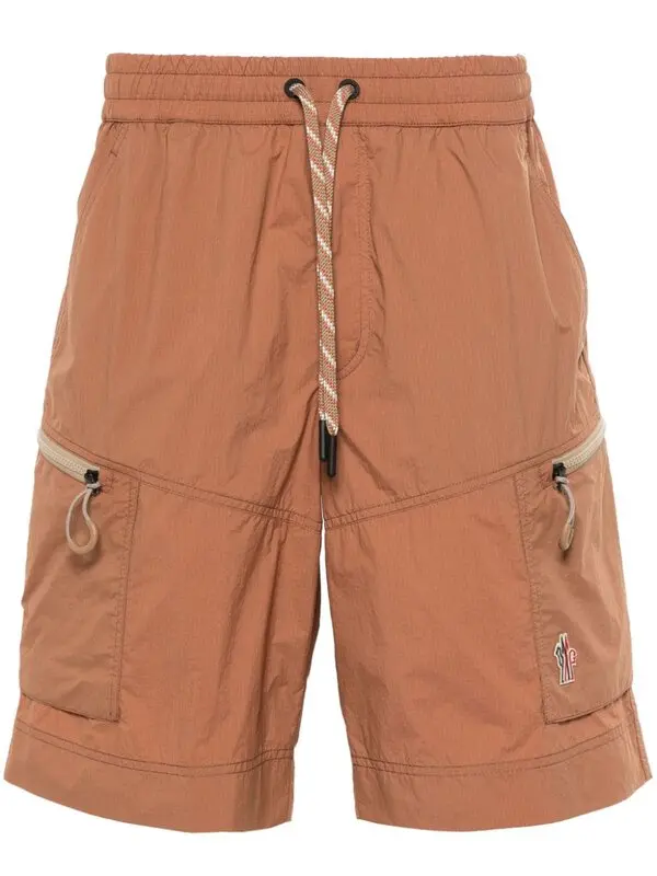 Moncler Logo-appliqué Drawstring Shorts - Brown